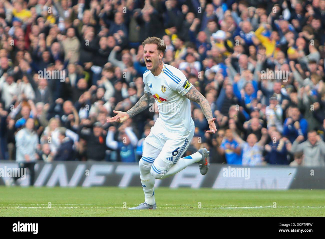 Joe Rodon of Leeds United celebrates his goal during the Premier League ...