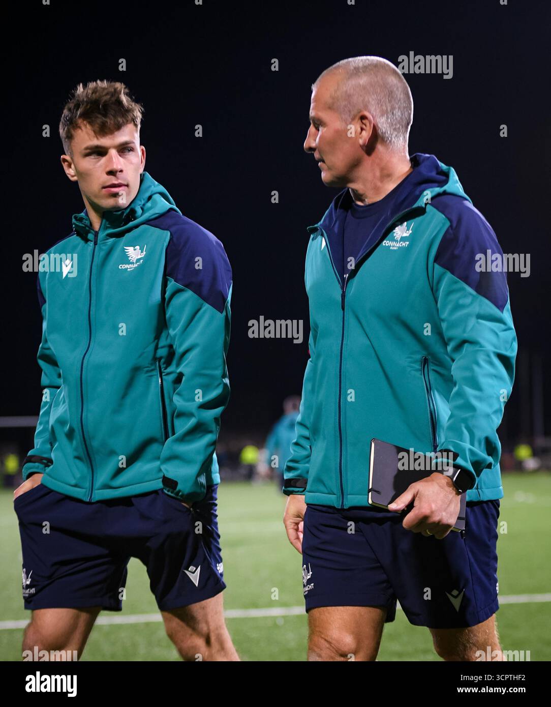 Galway, Ireland. 27th September, 2025. Mathew Devine and Connacht Head ...