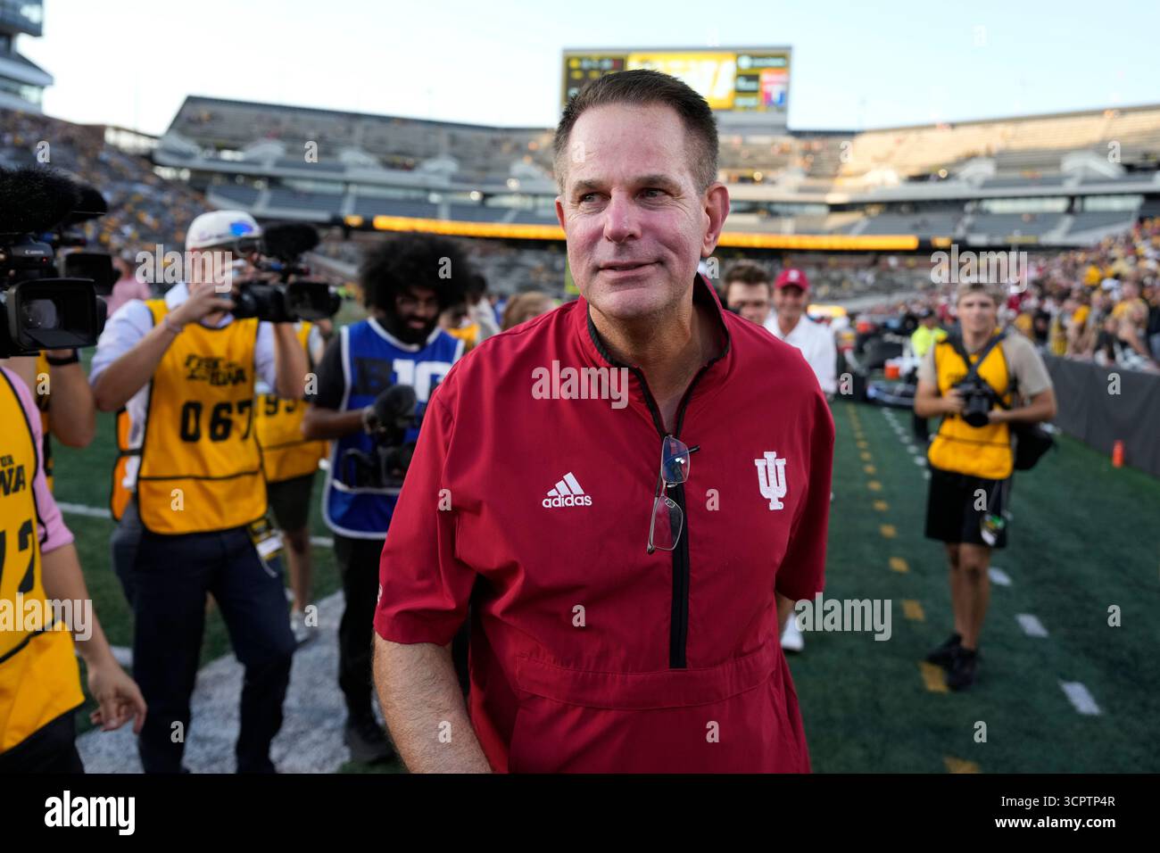 Indiana head coach Curt Cignetti walks off the field after an NCAA ...