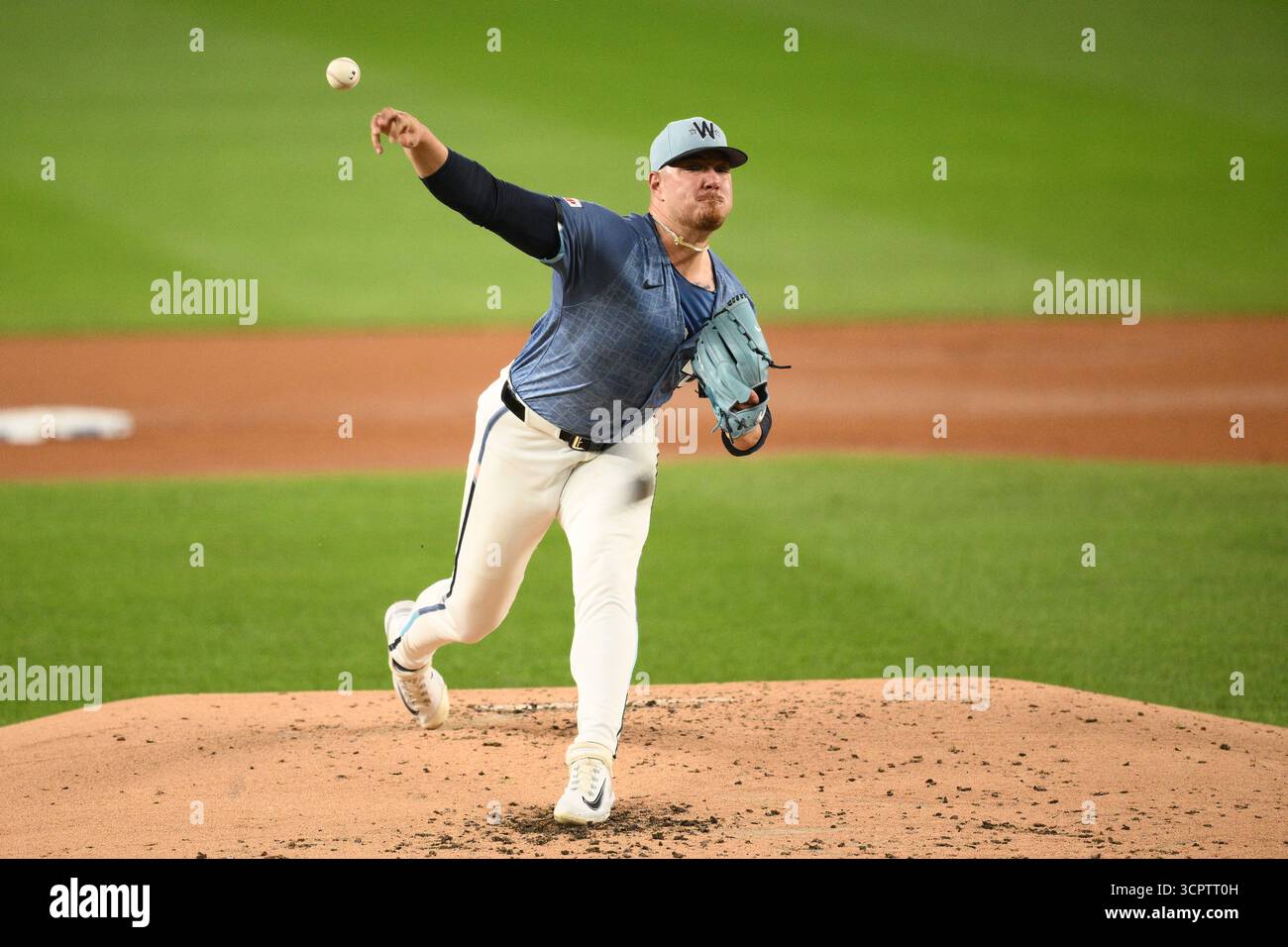 Washington Nationals starting pitcher Cade Cavalli (24) in action ...