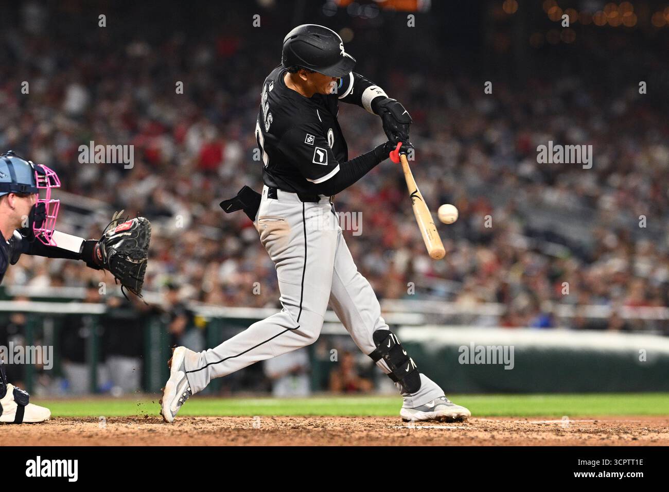 Chicago White Sox's Miguel Vargas in action during a baseball game ...