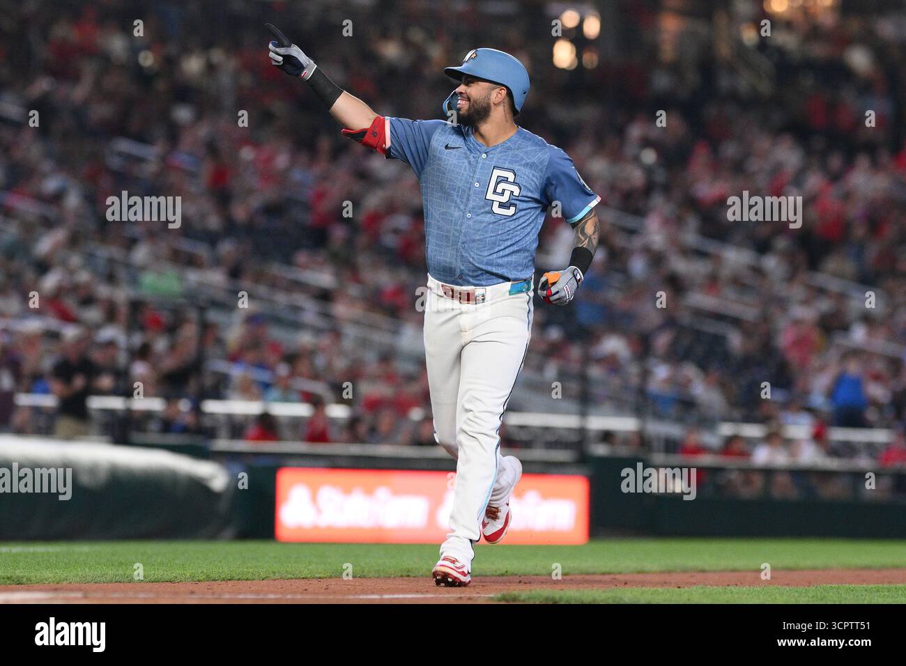 Washington Nationals' Luis Garcia Jr. in action during a baseball game ...