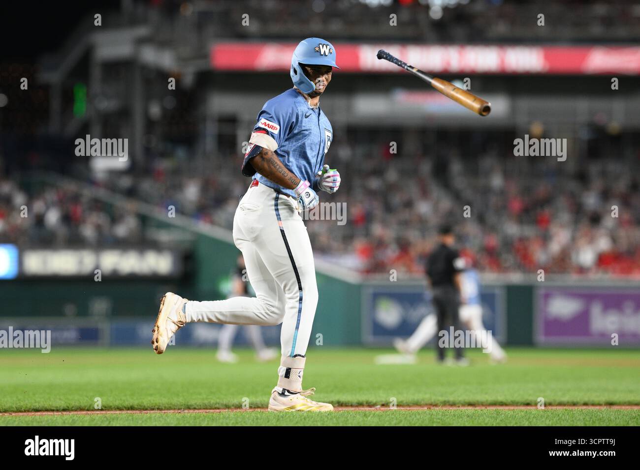 Washington Nationals' Daylen Lile in action during a baseball game ...