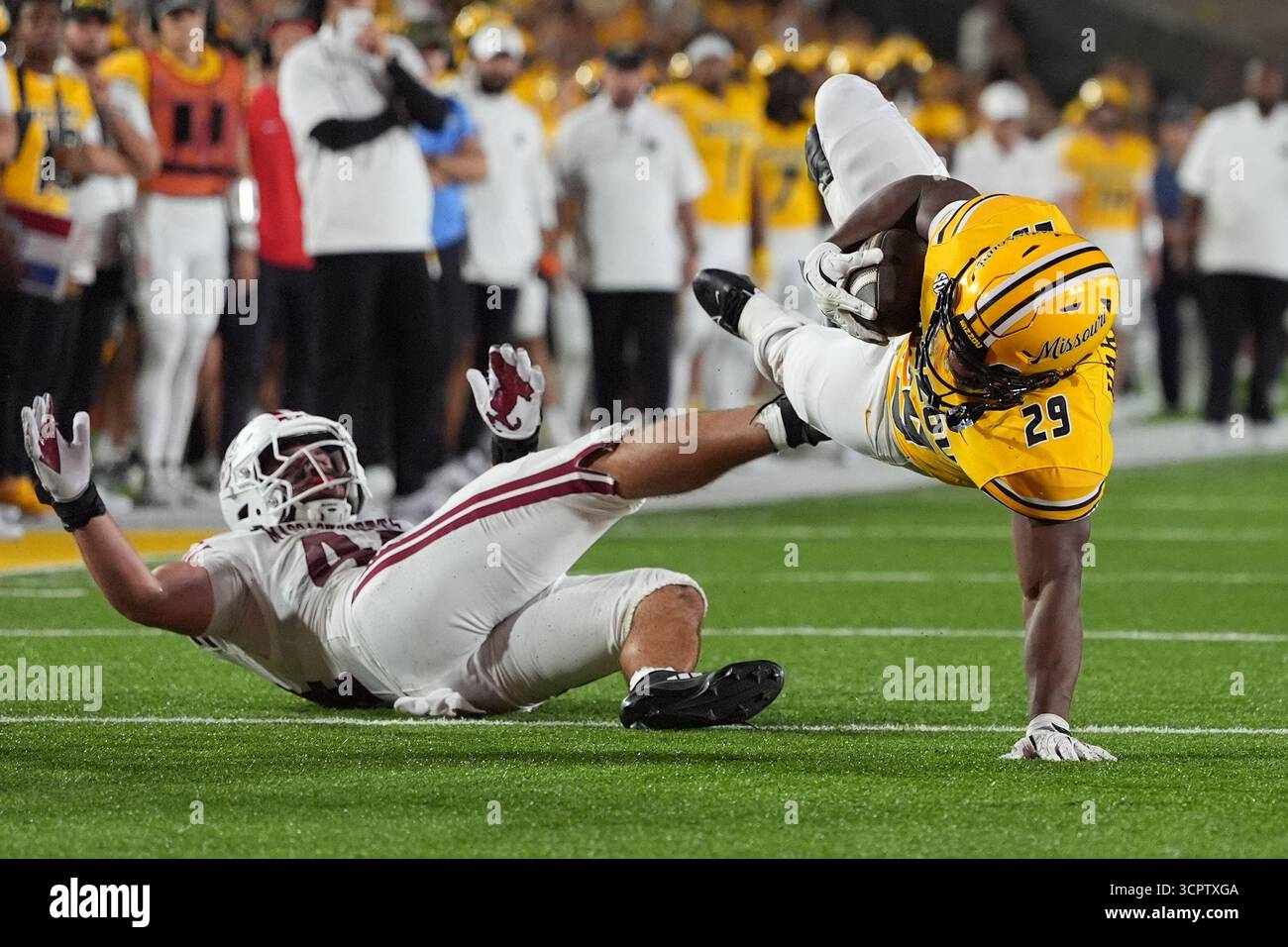 Missouri running back Ahmad Hardy (29) runs with the ball as ...