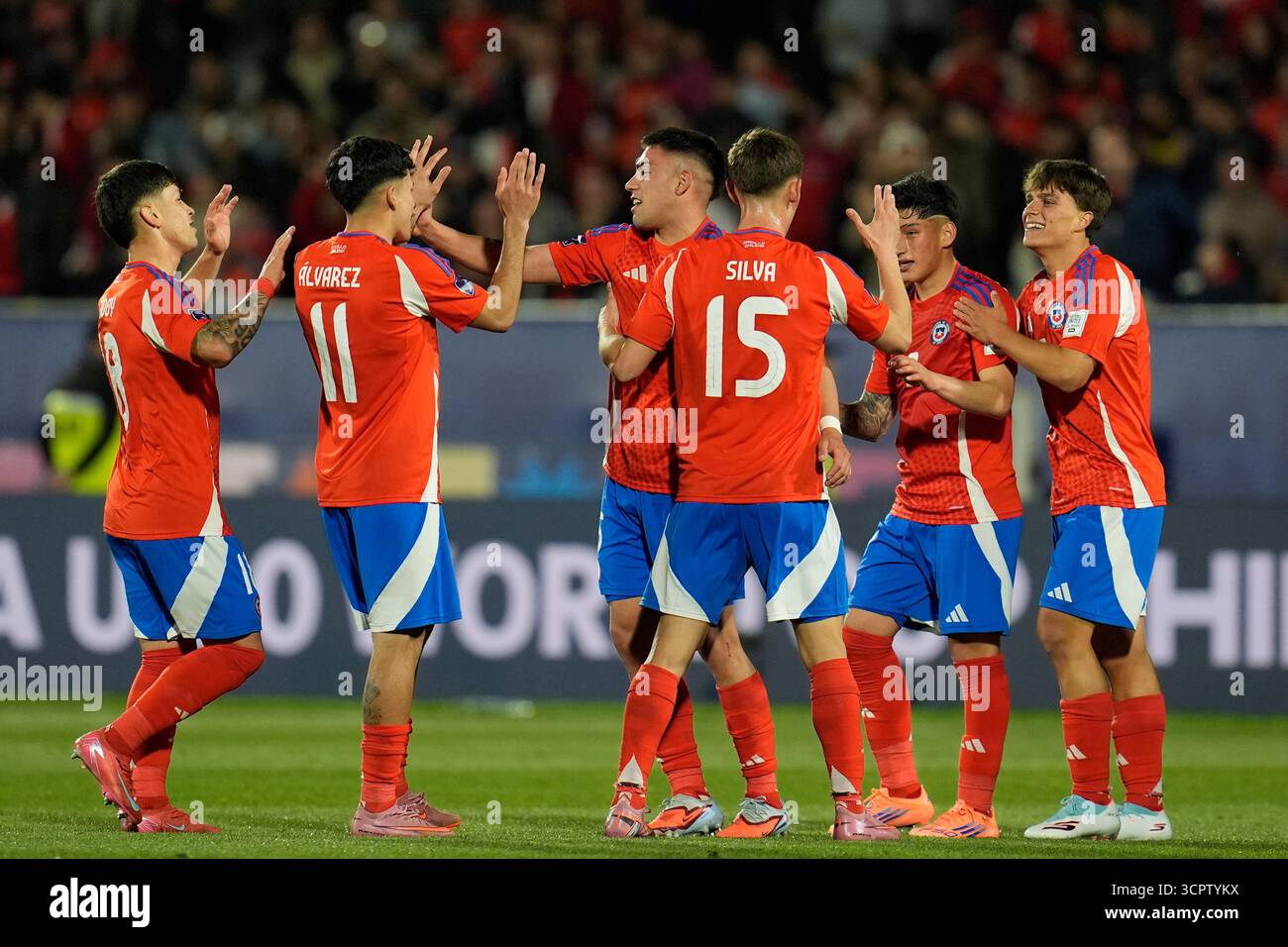 Chile's players react at the end of a FIFA U-20 World Cup Group A ...