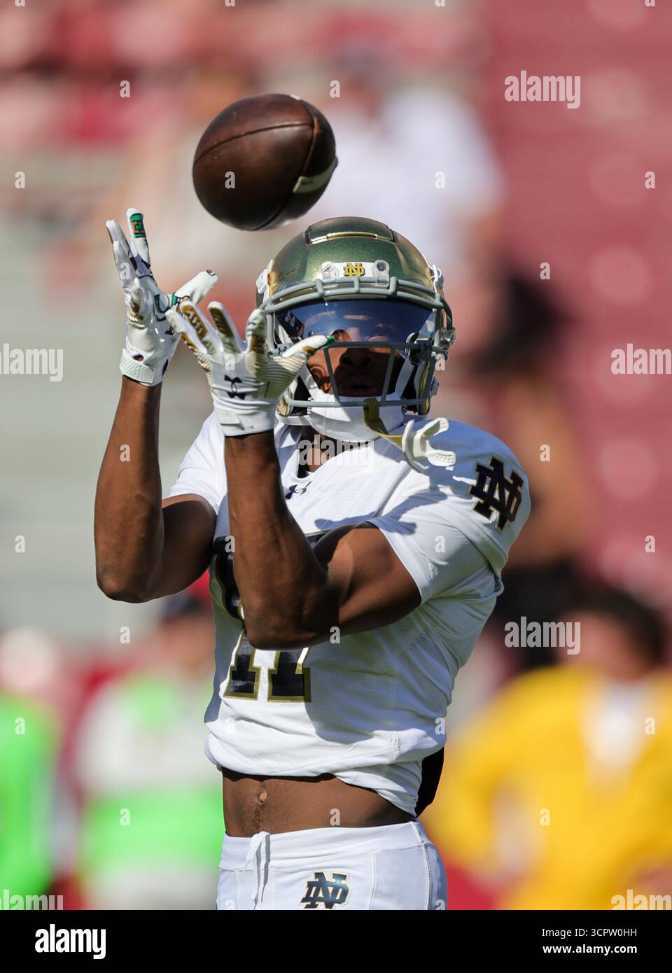 September 27, 2025: Elijah Burress (17) Norte Dame wide receiver looks ...