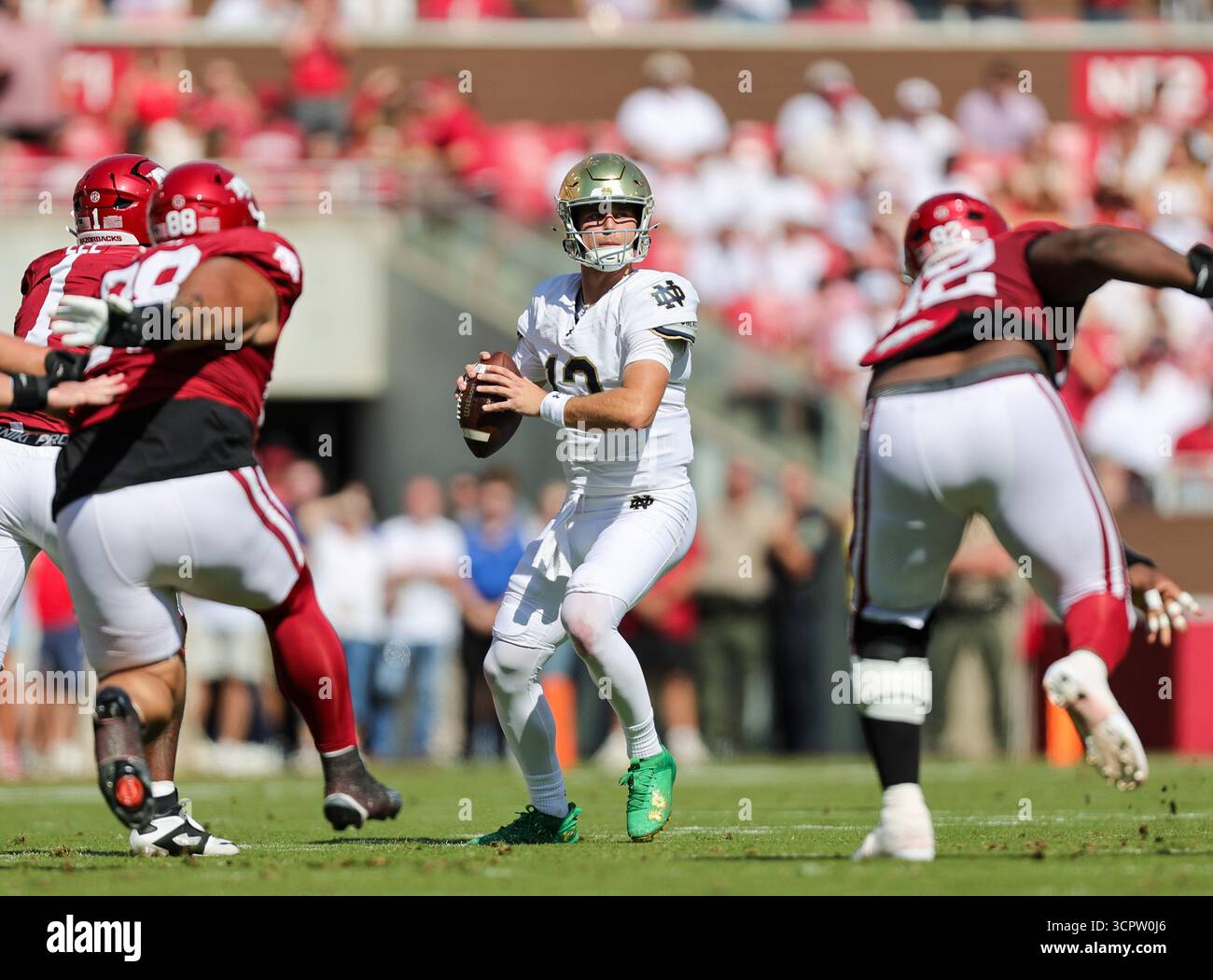 September 27, 2025: Norte Dame quarterback CJ Carr (13) settles in the ...