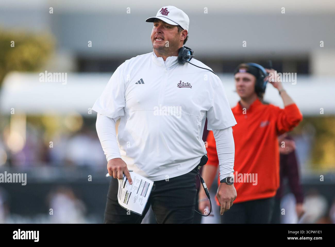 Mississippi State head coach Jeff Lebby reacts to a play against ...