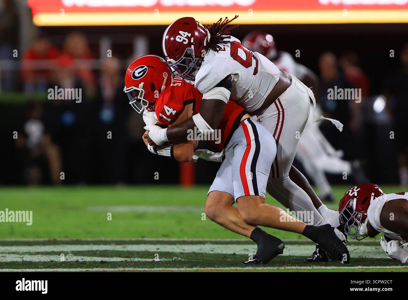 ATHENS, GA - SEPTEMBER 27: Defensive lineman Edric Hill #94 of the ...