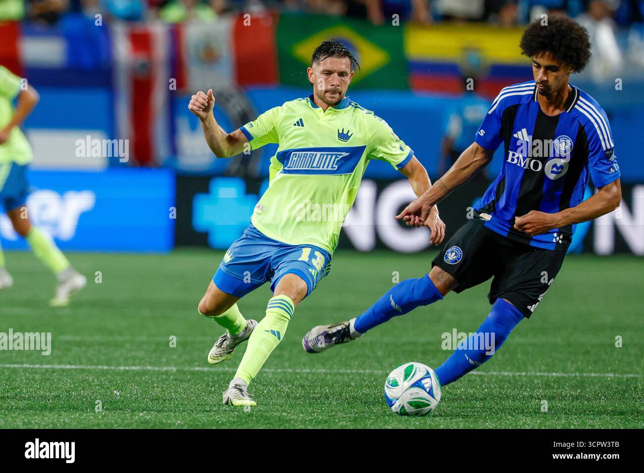 Charlotte FC midfielder Brandt Bronico (13) battles CF Montreal ...