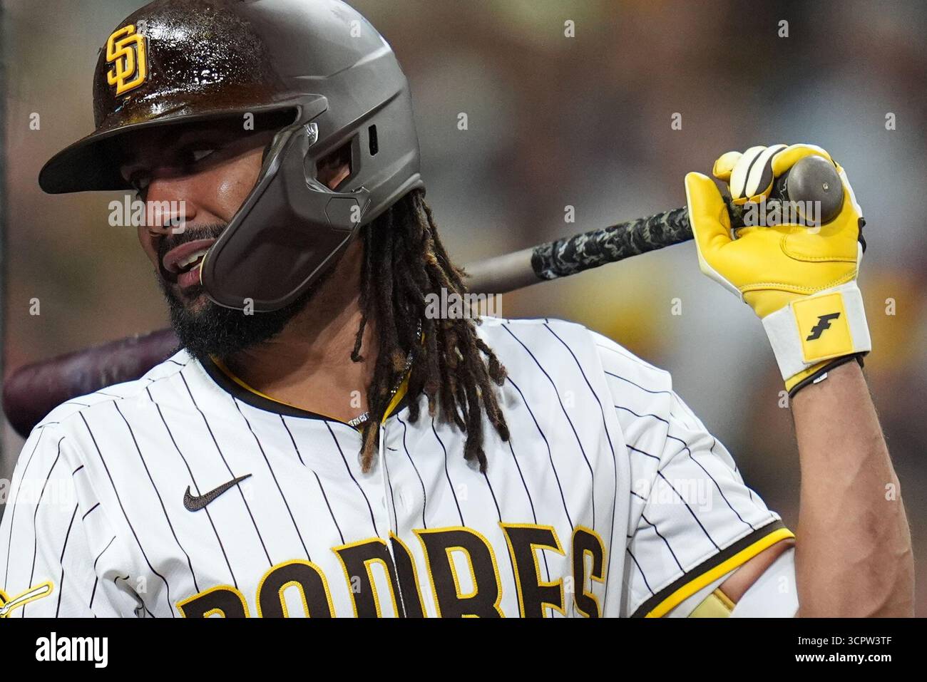 San Diego Padres' Fernando Tatis Jr. waits to bat during the fourth ...