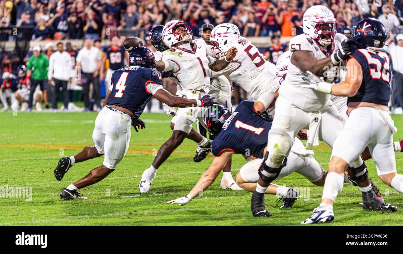 Virginia quarterback Chandler Morris (4) runs for a touchdown against ...