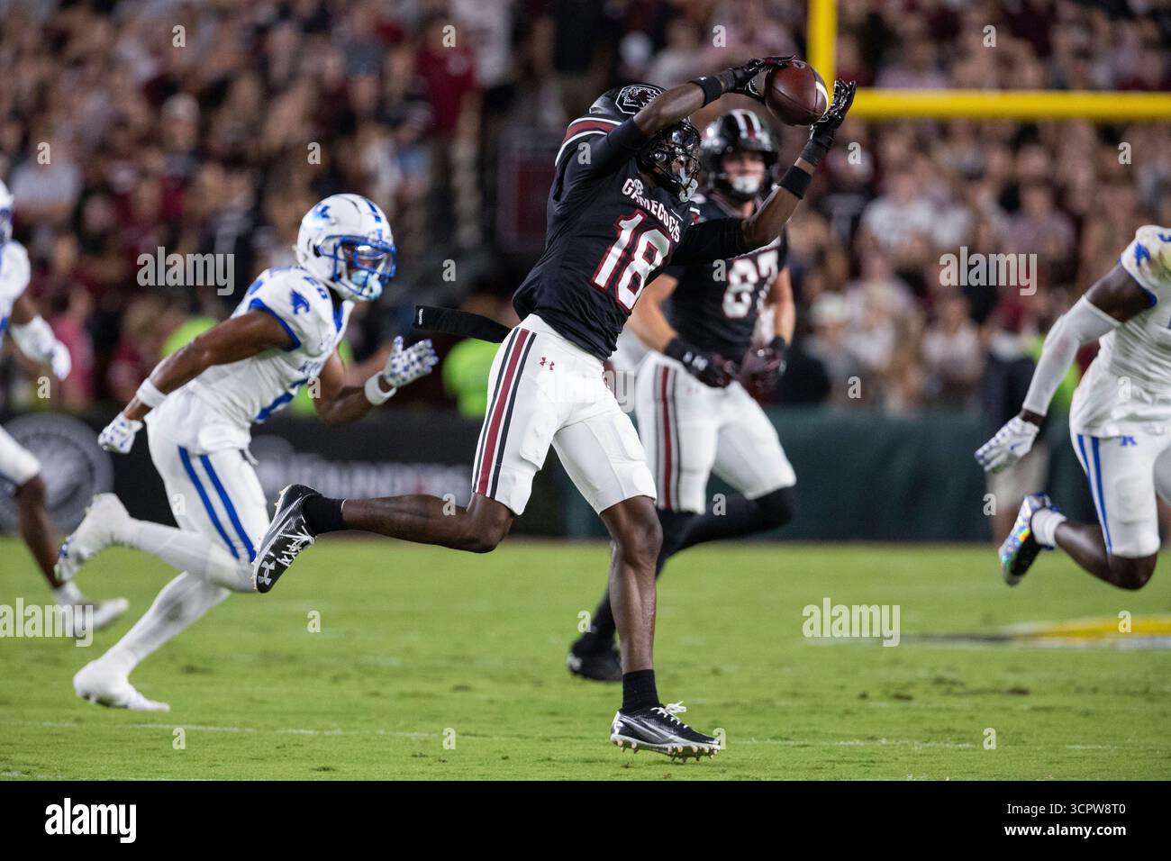 South Carolina wide receiver Brian Rowe Jr. (18) makes a catch against ...