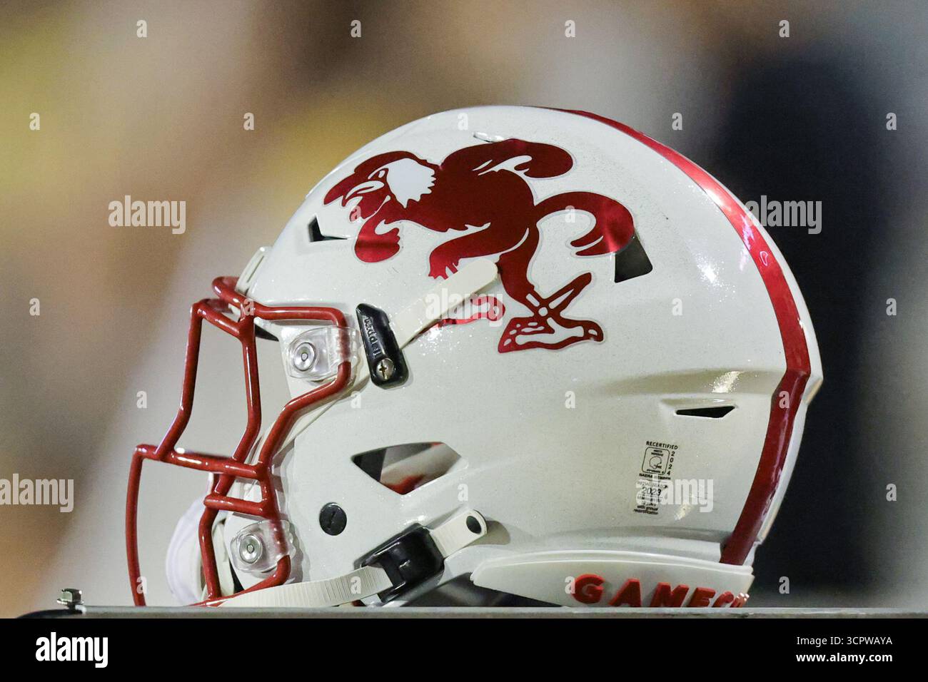 Sep 27, 2025: A Jax State helmet on the sideline during a college ...