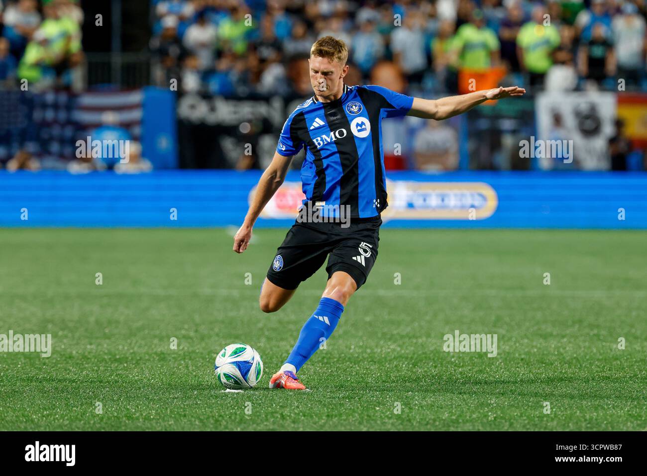 CF Montreal defender Brandan Craig takes a free kick during an MLS ...
