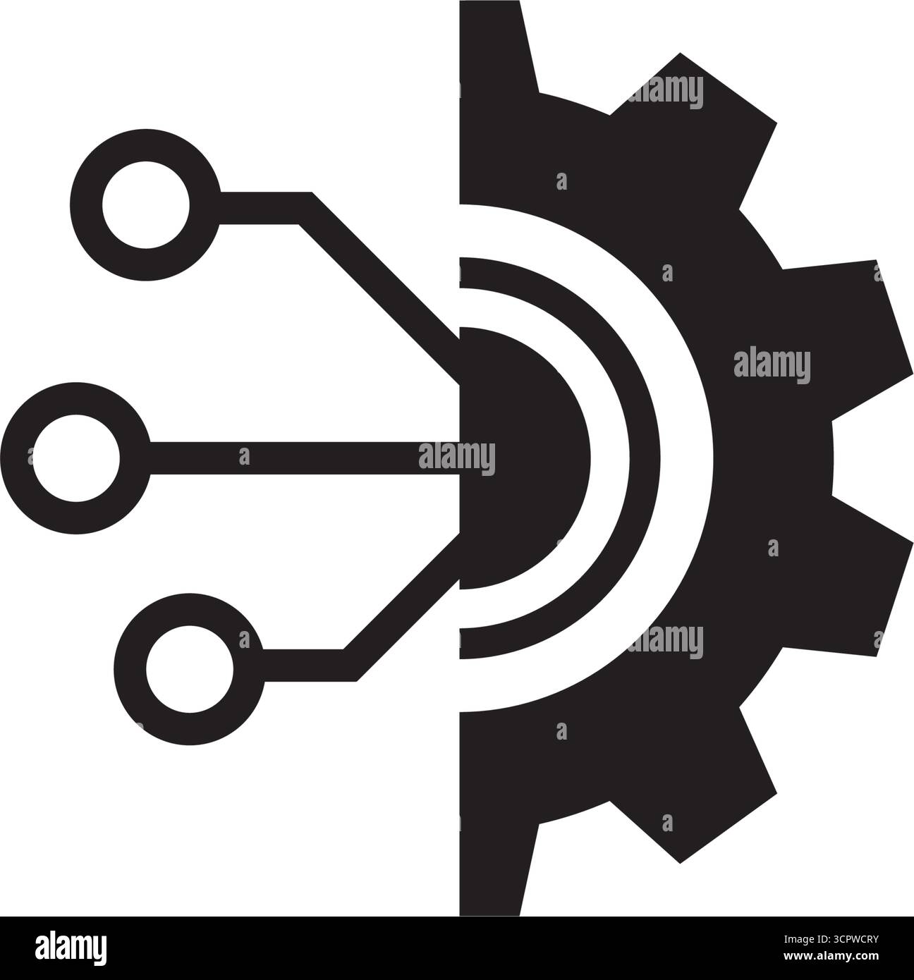 Gear smart ai icon. Simple illustration of gear smart ai vector icon ...