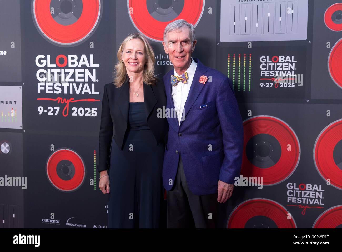 United States . 24th Sep, 2025. Bill Nye and Liza Mundy during the red ...