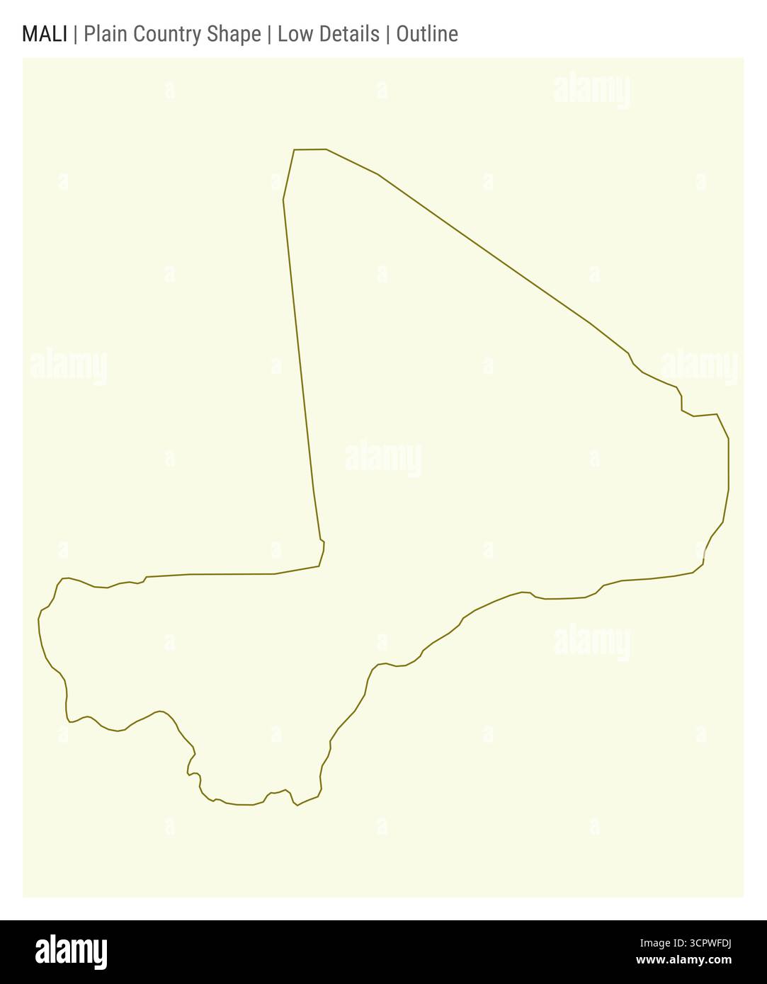 Mali plain country map. Low details. Outline style. Shape of Mali ...