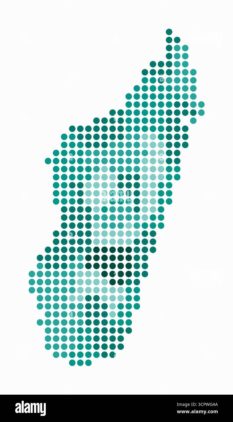 Madagascar dotted map. Digital style map of the country on white ...