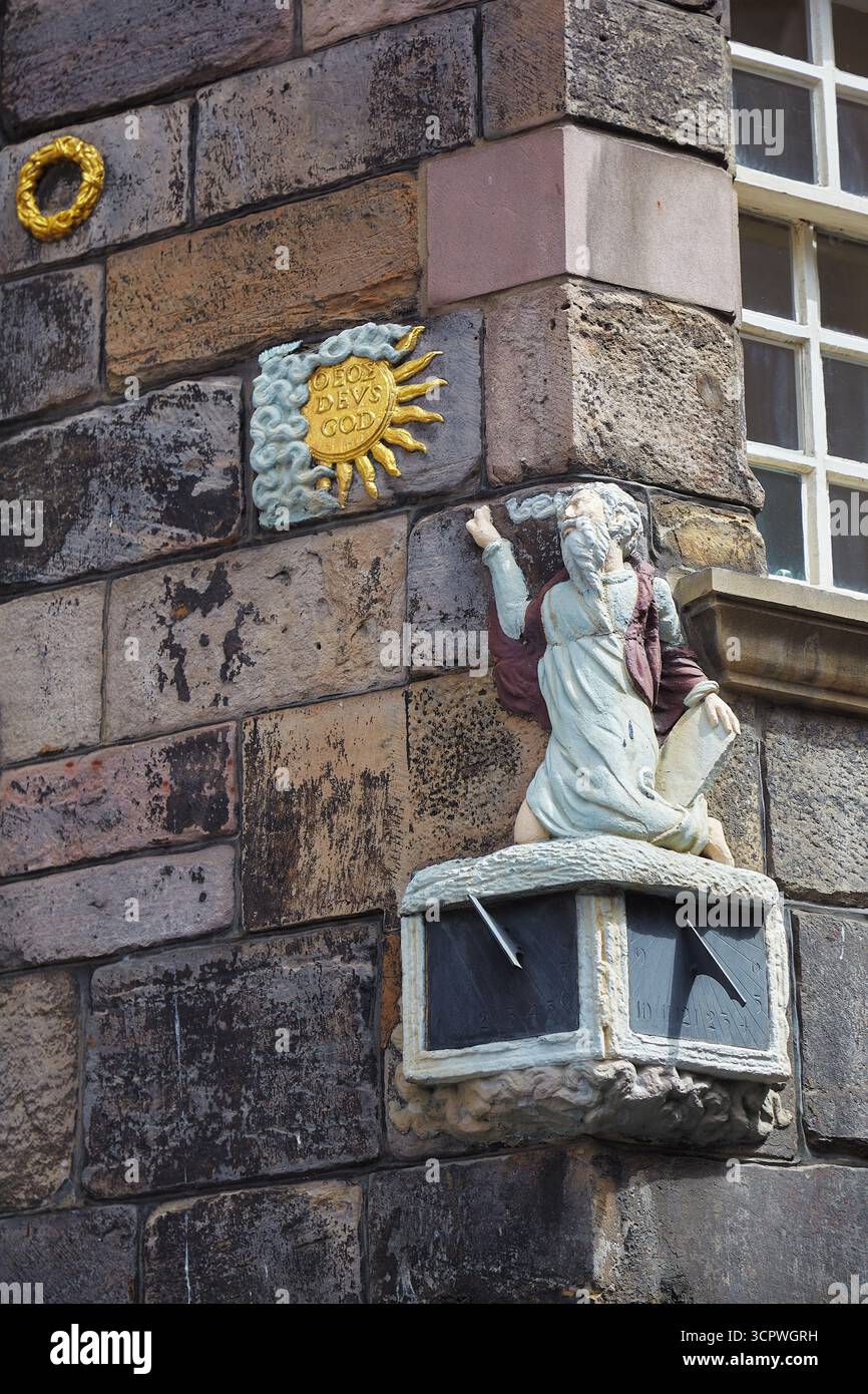 The sundial depicting Moses pointing to the sun on the corner of Mosman ...