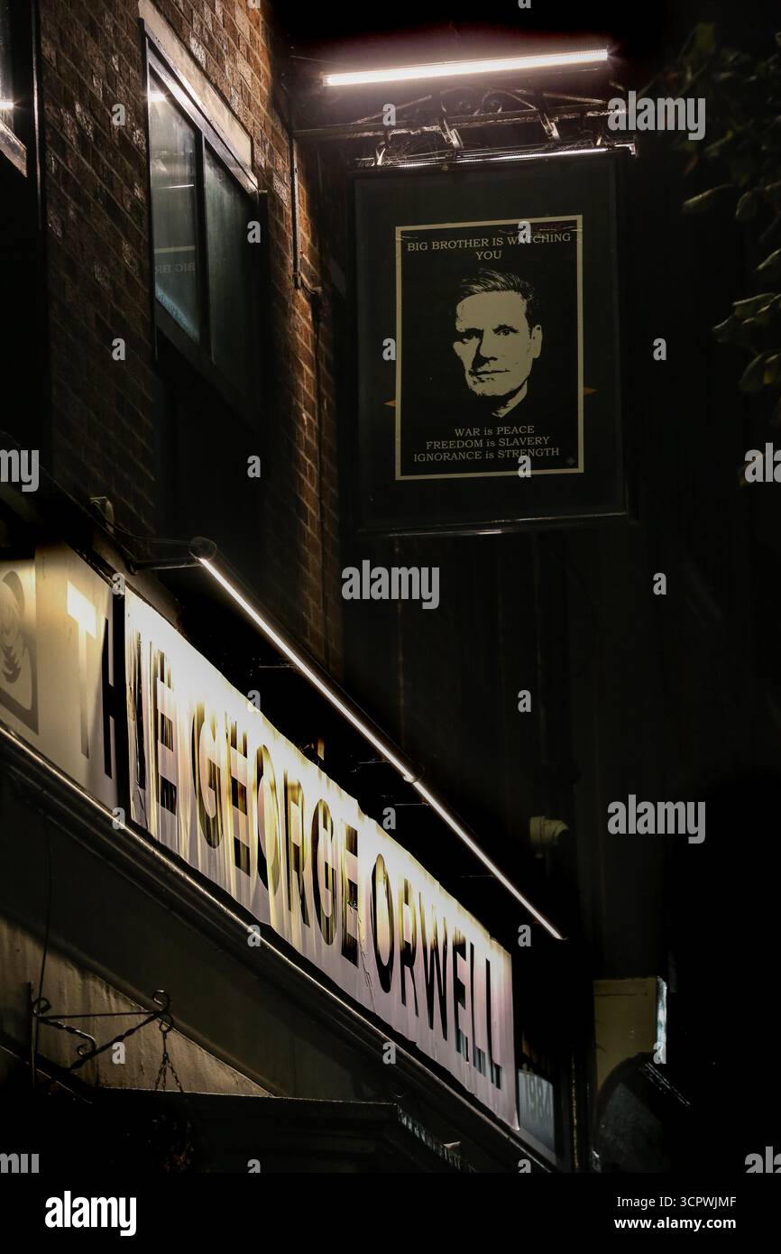 The George Orwell pub is temporarily renamed as part of a protest by ...