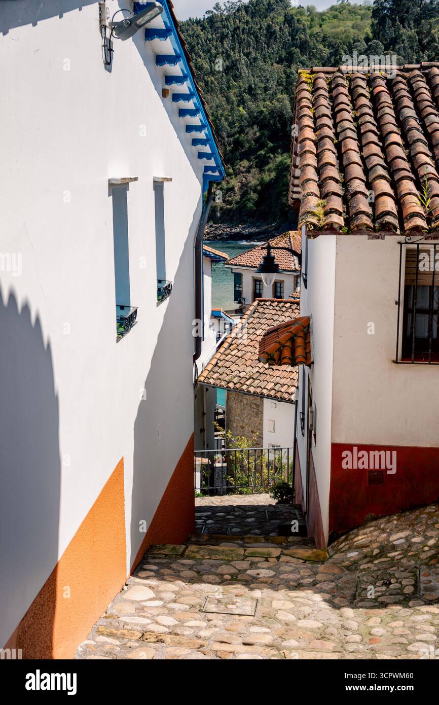 Traditional Asturian Fishing Village Architecture In Cudillero With ...