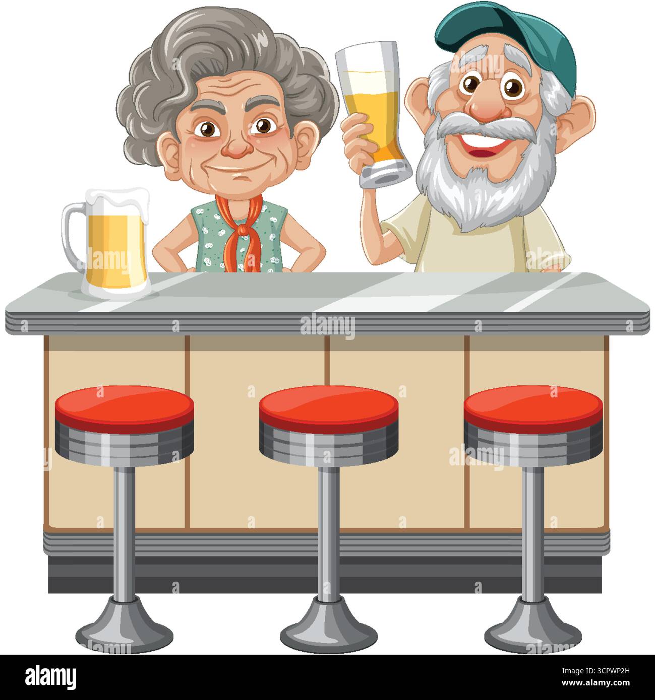 Happy woman gray cap Cut Out Stock Images & Pictures - Alamy