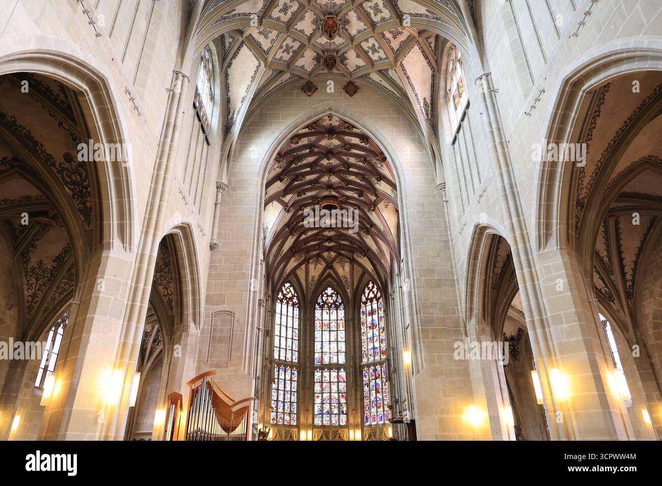 Interior of the Gothic Bern Minster, Switzerland Stock Photo - Alamy