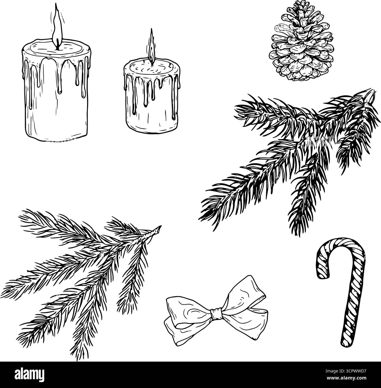 Candles pine fir tree Stock Vector Images - Alamy