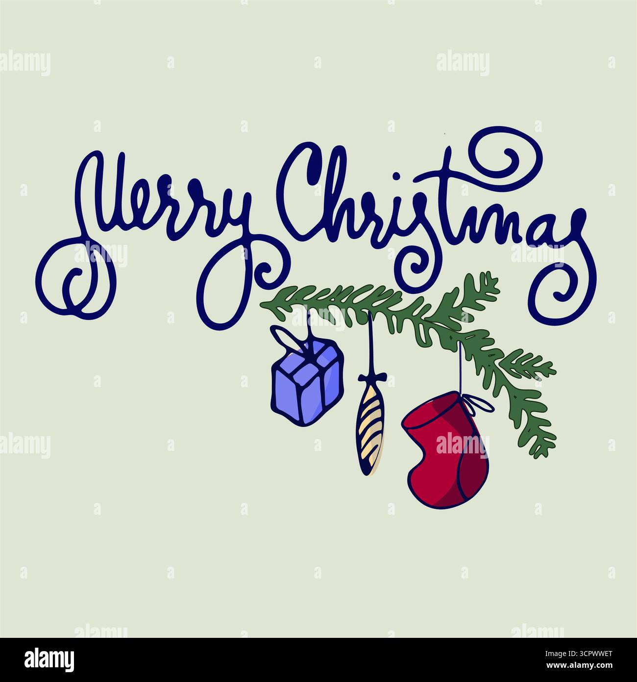 Merry christmas beautiful handwritten Stock Vector Images - Alamy