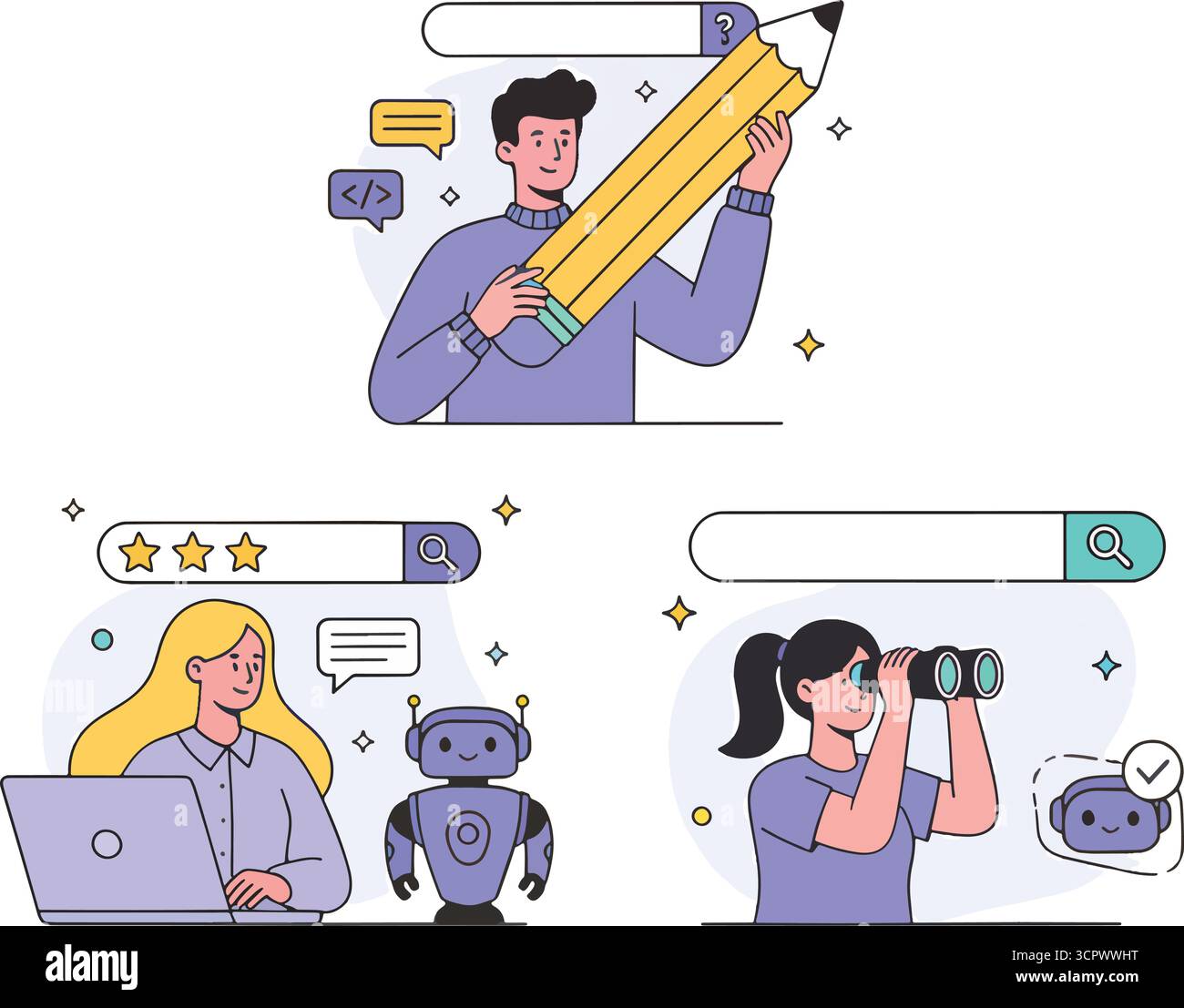 Search online icon set Stock Vector Images - Alamy