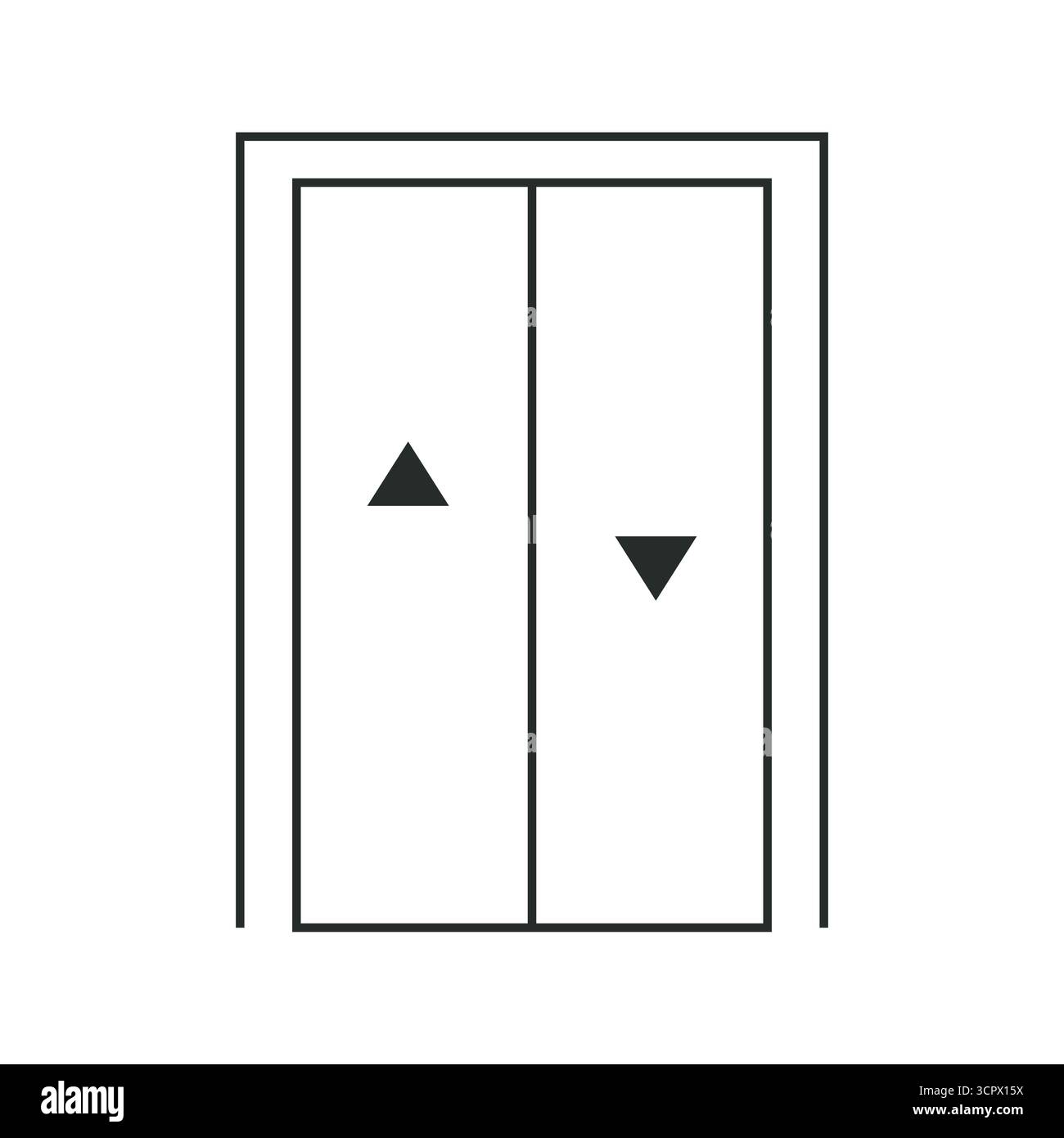Elevator icon line lift way up and down lobby hall sign, Simple symbol ...