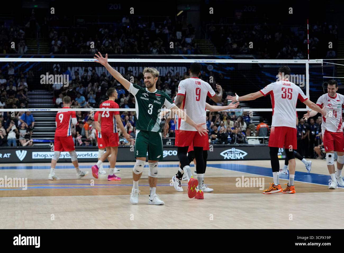 Team Poland celebrates after winning the bronze medal match for the ...
