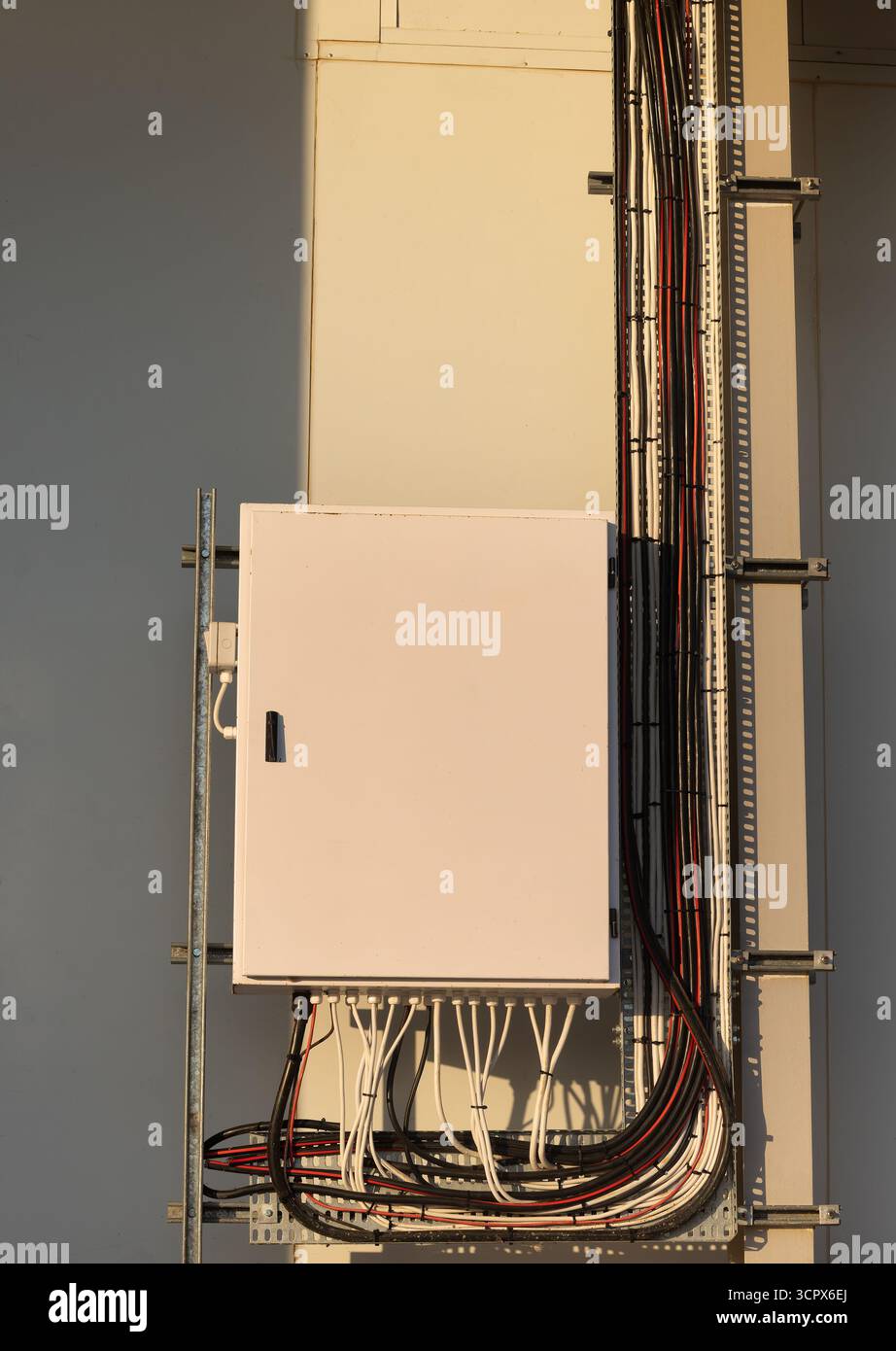 industrial electric outdoors cabinet with wires , metal shield box with ...