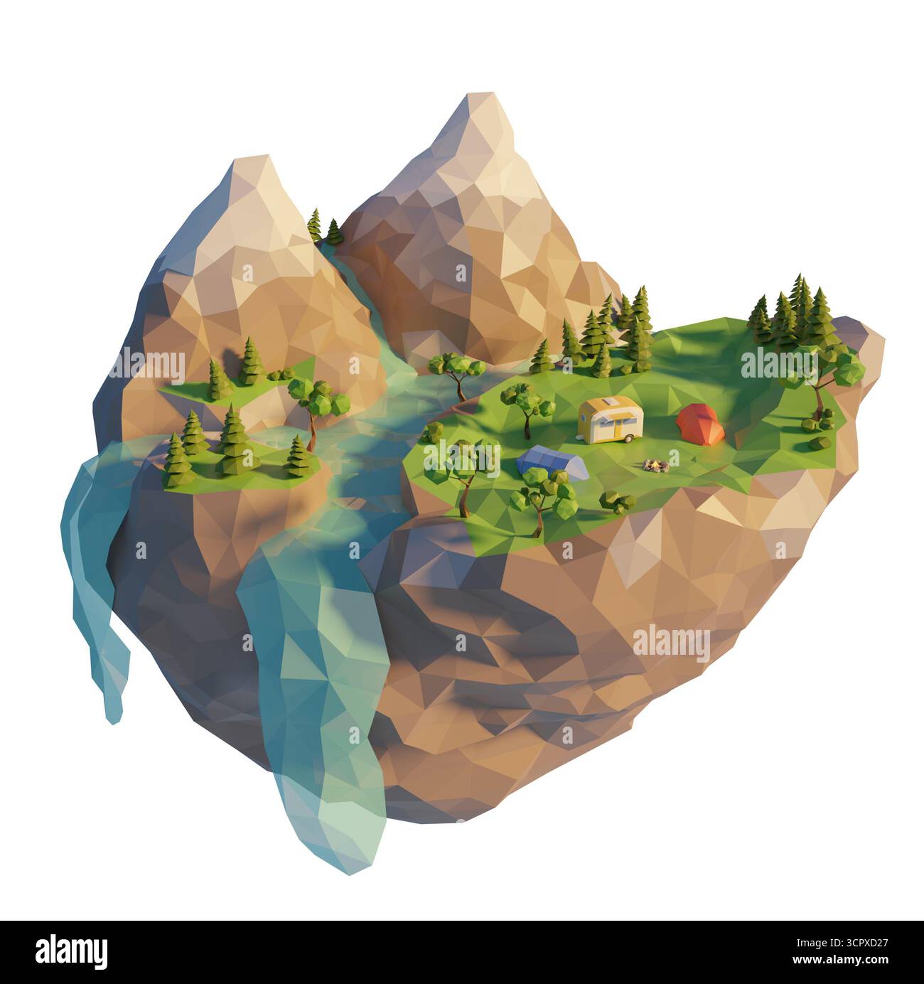 Summer camping background in Cut Out Stock Images & Pictures - Alamy