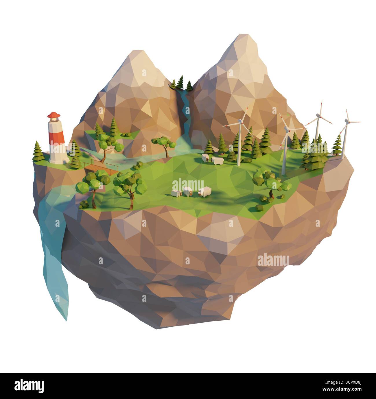 Wind energy on a farm Cut Out Stock Images & Pictures - Alamy