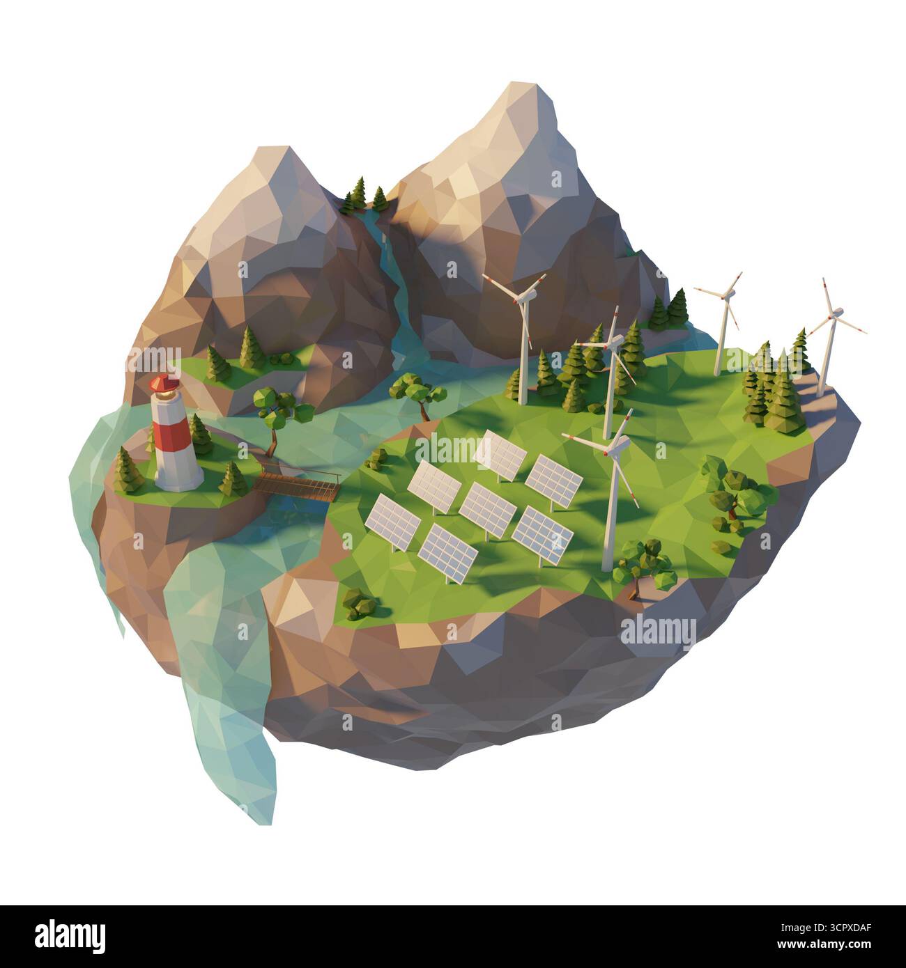 Solar panel farm on Cut Out Stock Images & Pictures - Alamy