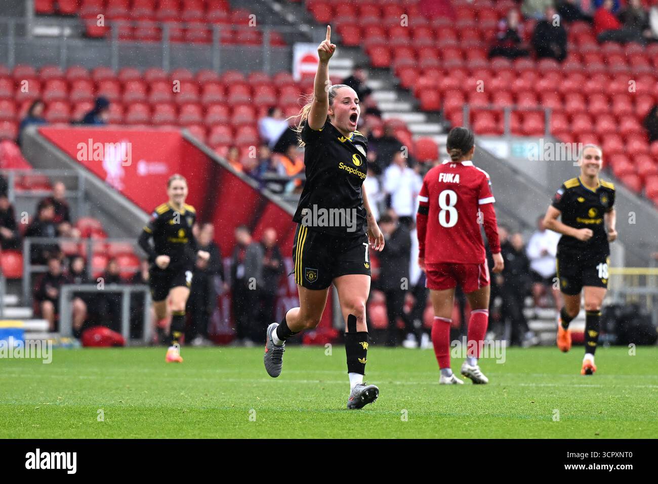 Manchester United's Ella Toone celebrates scoring their side's second ...