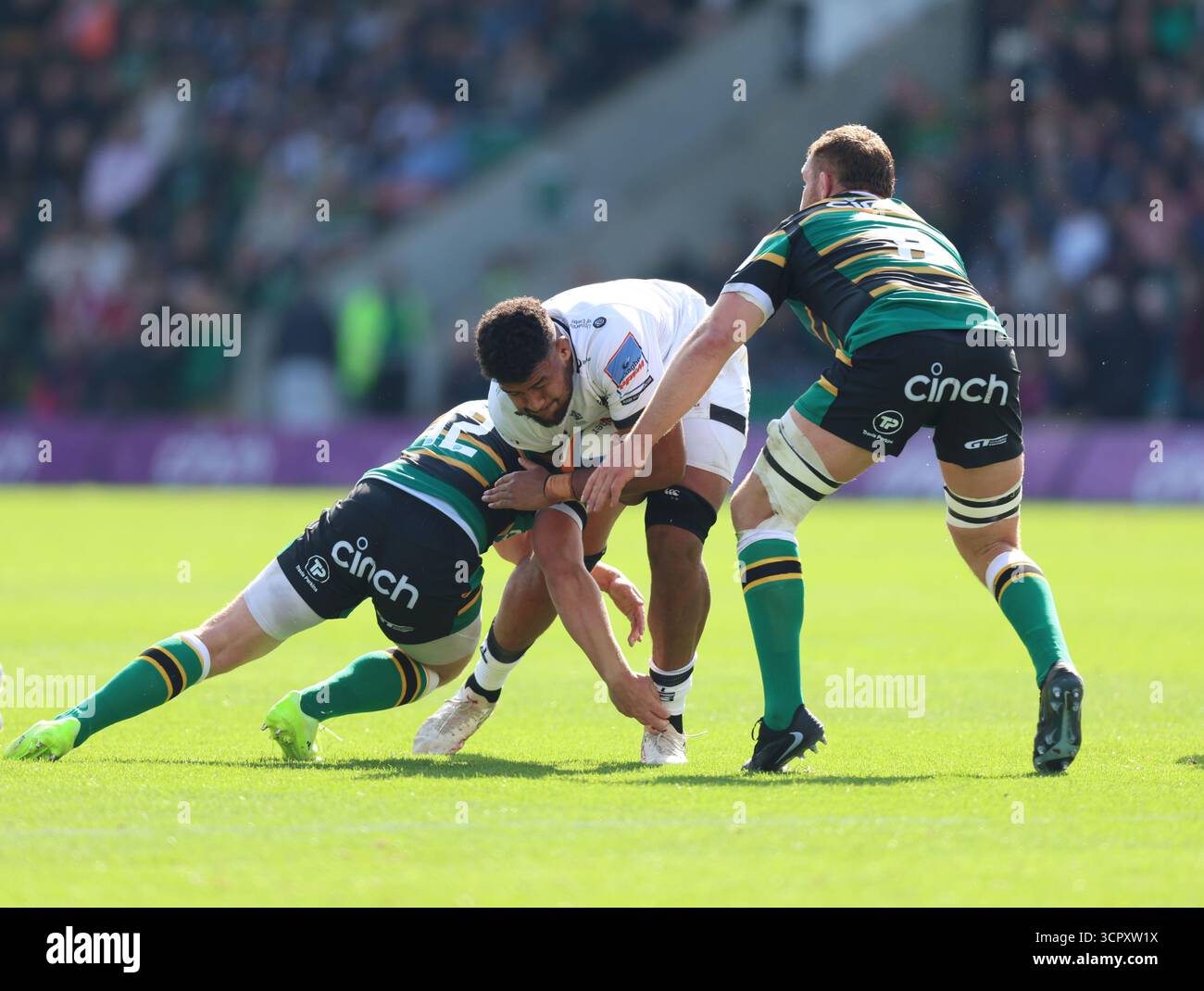 Northampton Saints players Fraser Dingwall (left) and Callum Chick ...