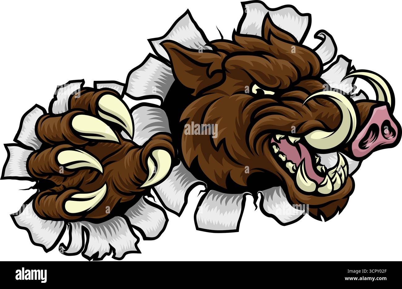 Boar Wild Hog Razorback Warthog Pig Sports Mascot Stock Vector Image ...