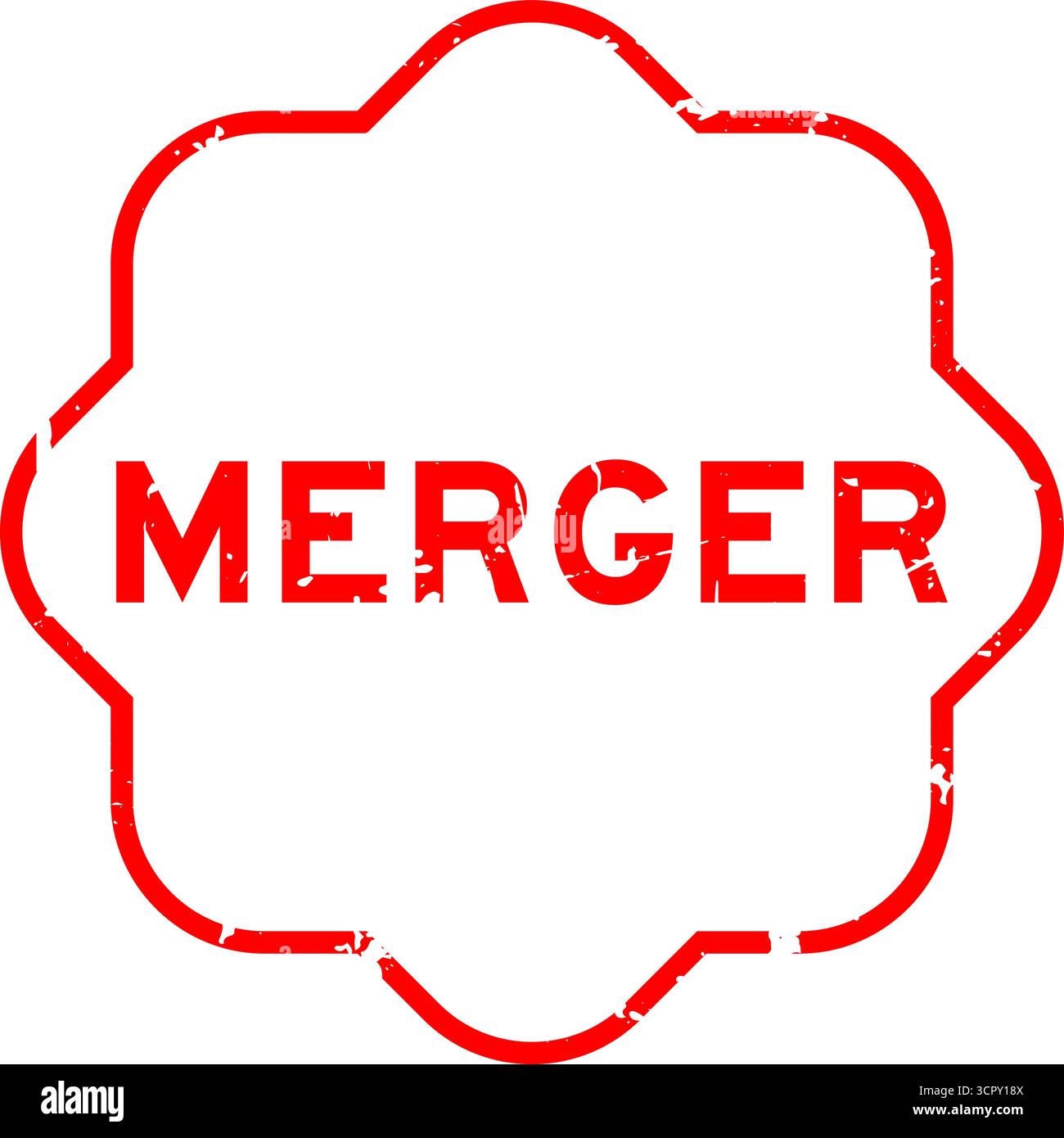 Grunge red merger word hi-res stock photography and images - Alamy