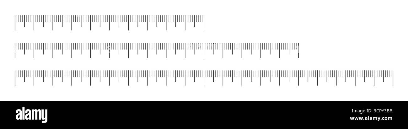Set of measuring chart with 10cm, 15cm, 20 centimeters. Collection of ...