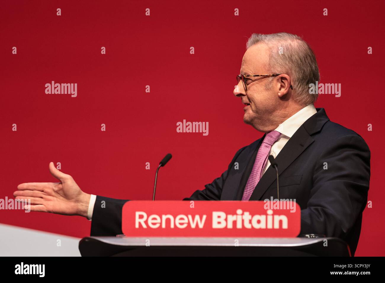 Anthony Albanese Australian Prime Minister speaks during the Labour ...