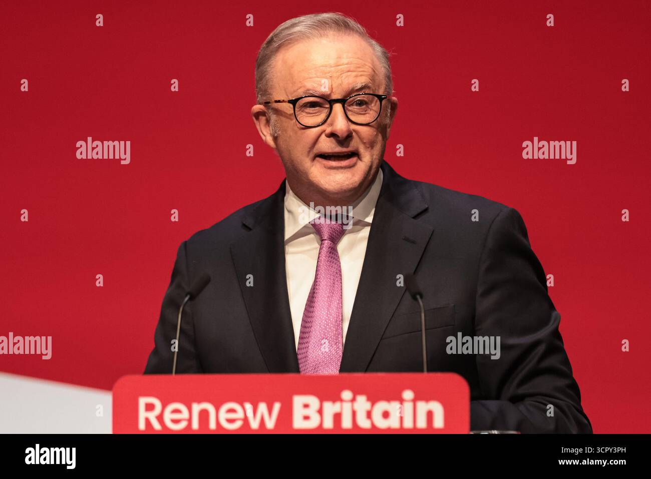 Anthony Albanese Australian Prime Minister speaks during the Labour ...