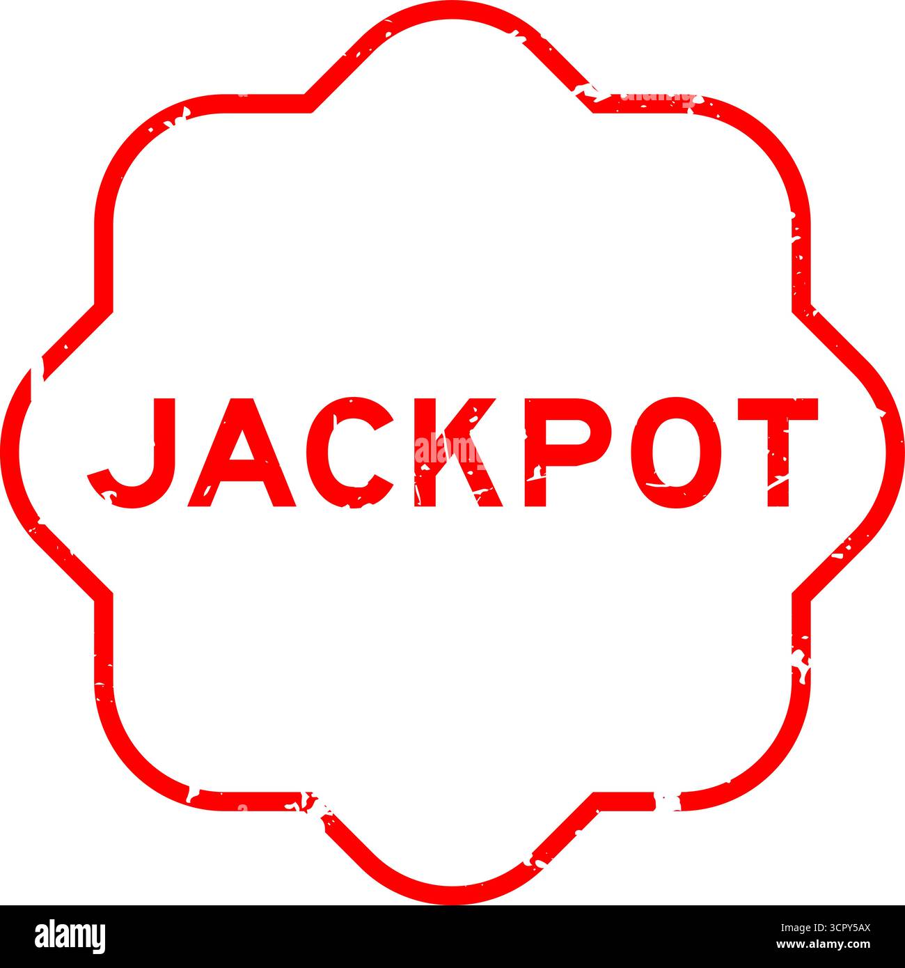 Grunge red jackpot word rubber seal stamp on white background Stock ...