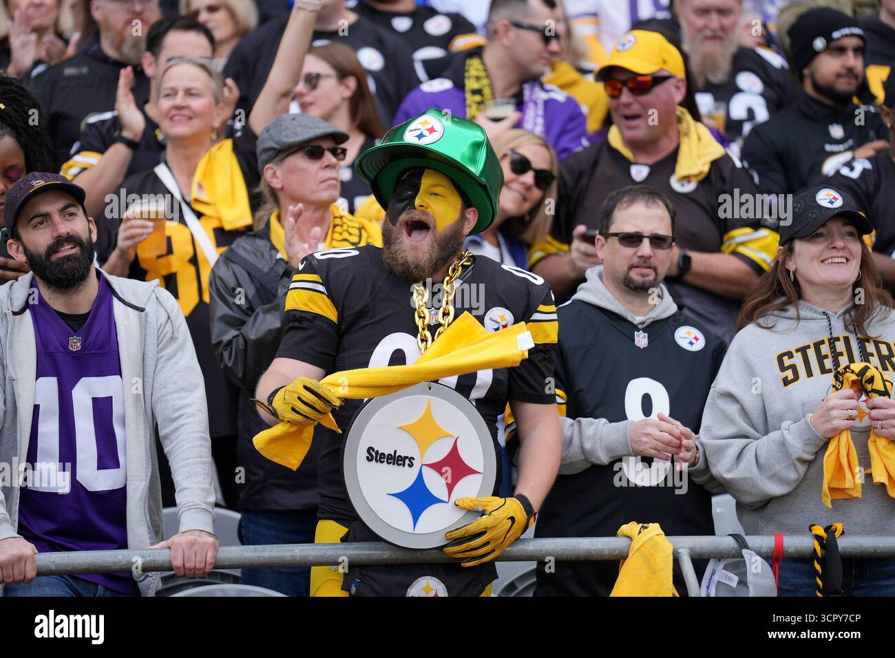 Pittsburgh Steelers fans during the NFL International match at Croke Park in Dublin, Ireland ...