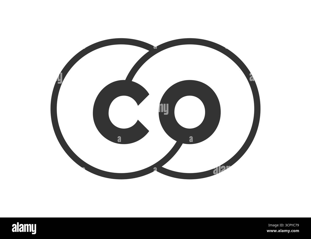 CO business company emblem with outline rounds and letters c o. Logo ...
