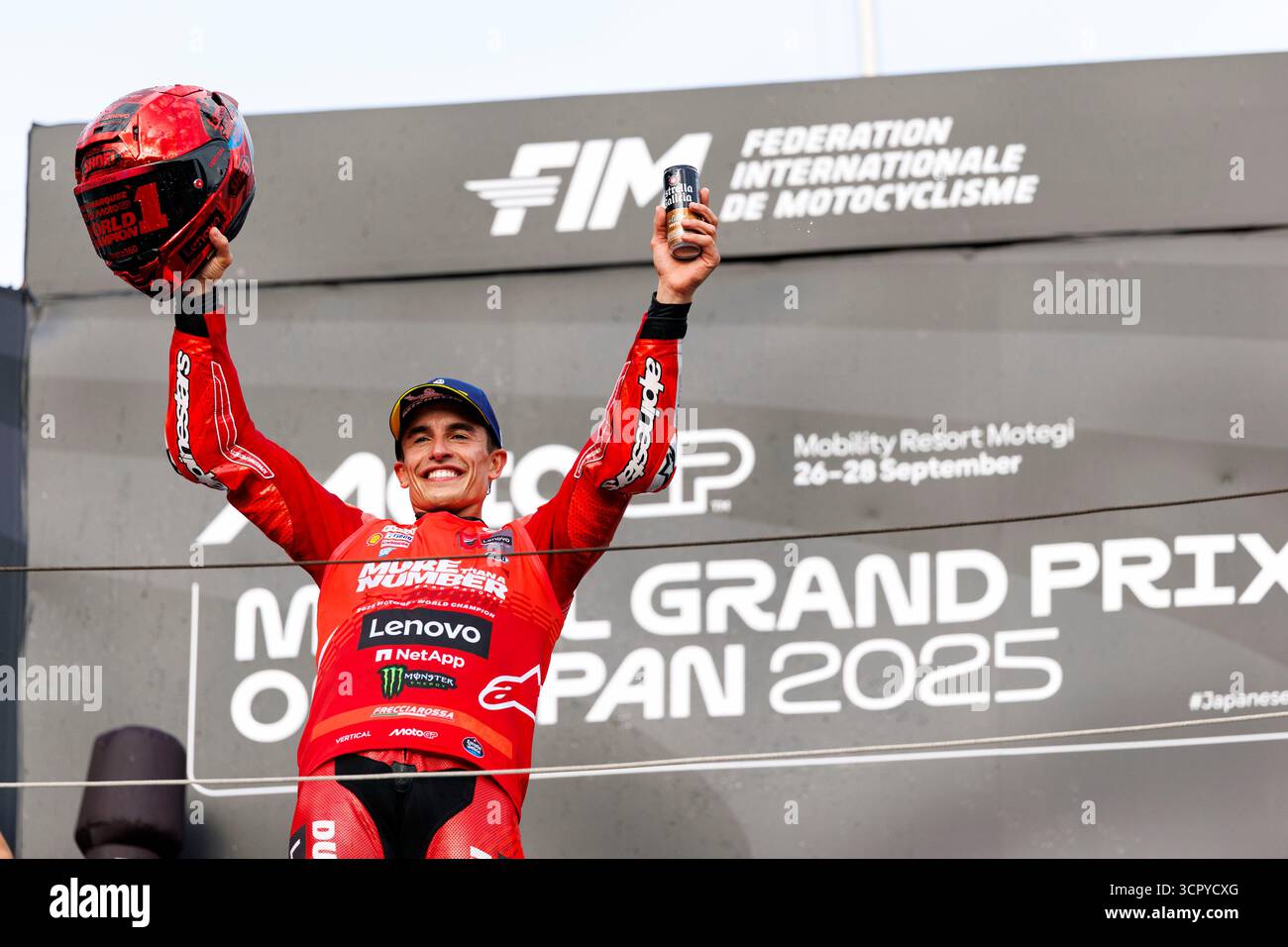 Motegi, Japan. 28th Sep, 2025. Ducati Lenovo team rider Marc Marquez ...