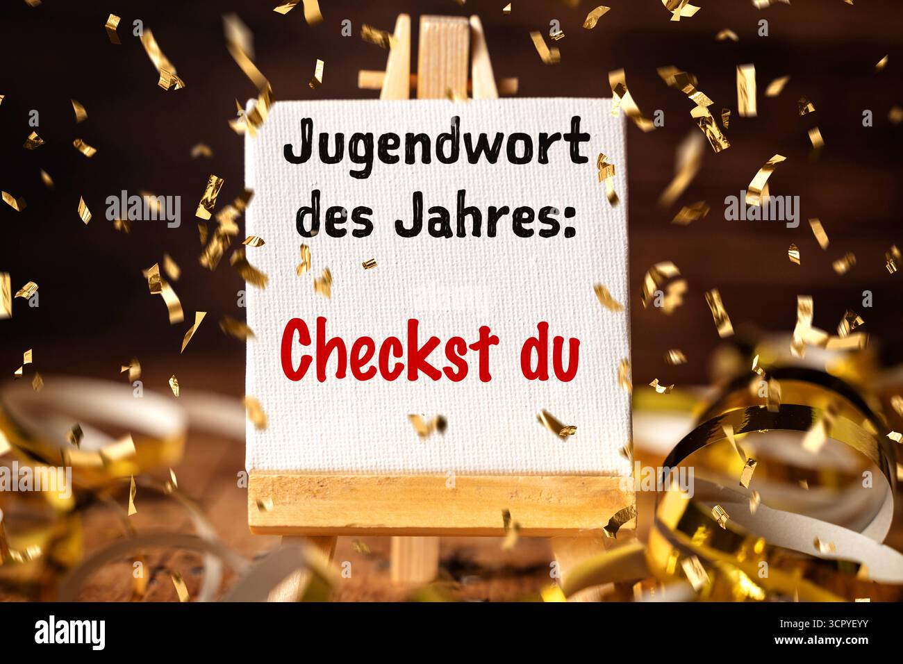 Germany - September 27, 2025: PHOTO MONTAGE, Checkst du is in the final round as the youth word ...