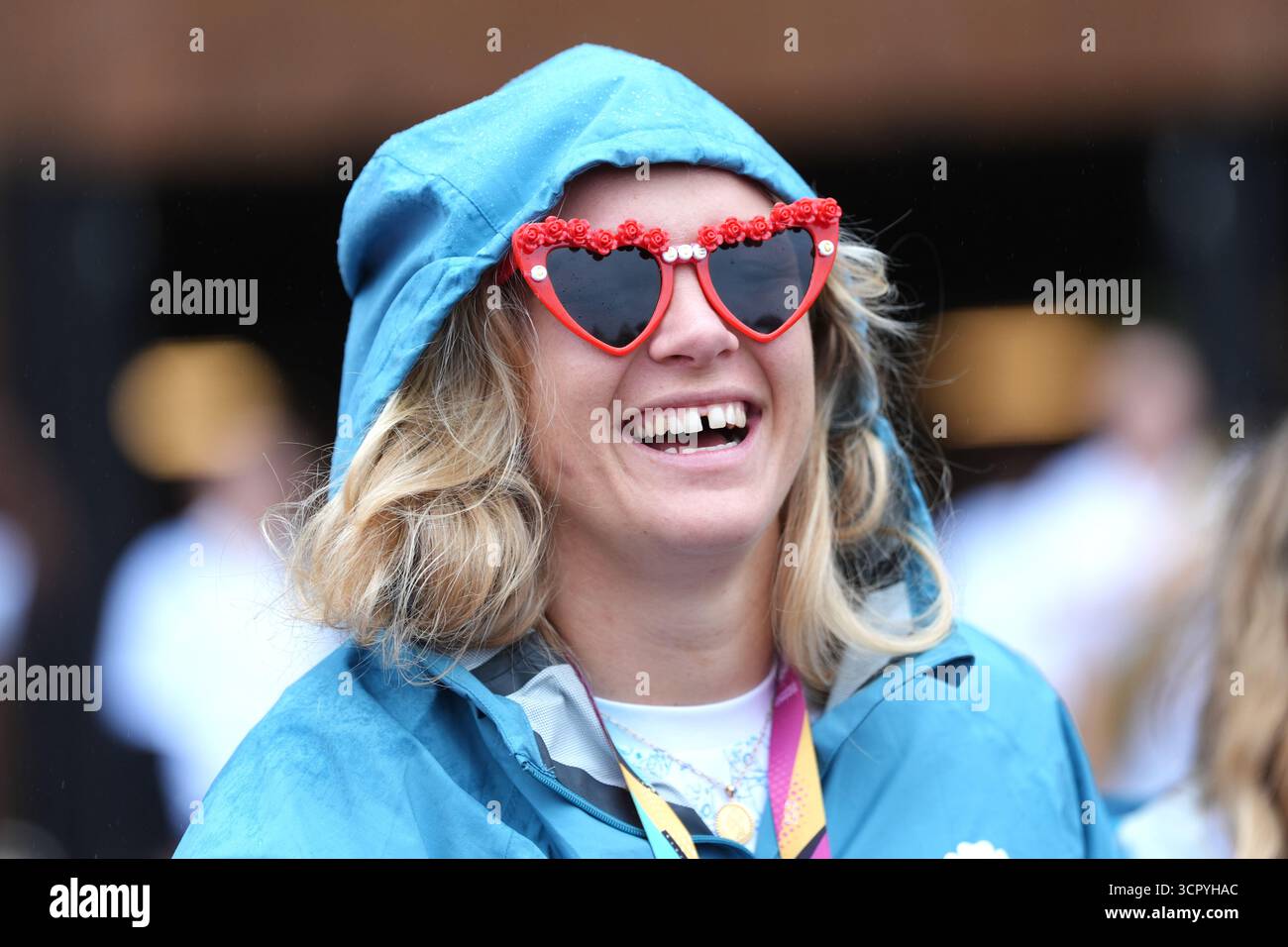 England's Zoe Aldcroft celebrates with the fans during a Champions ...
